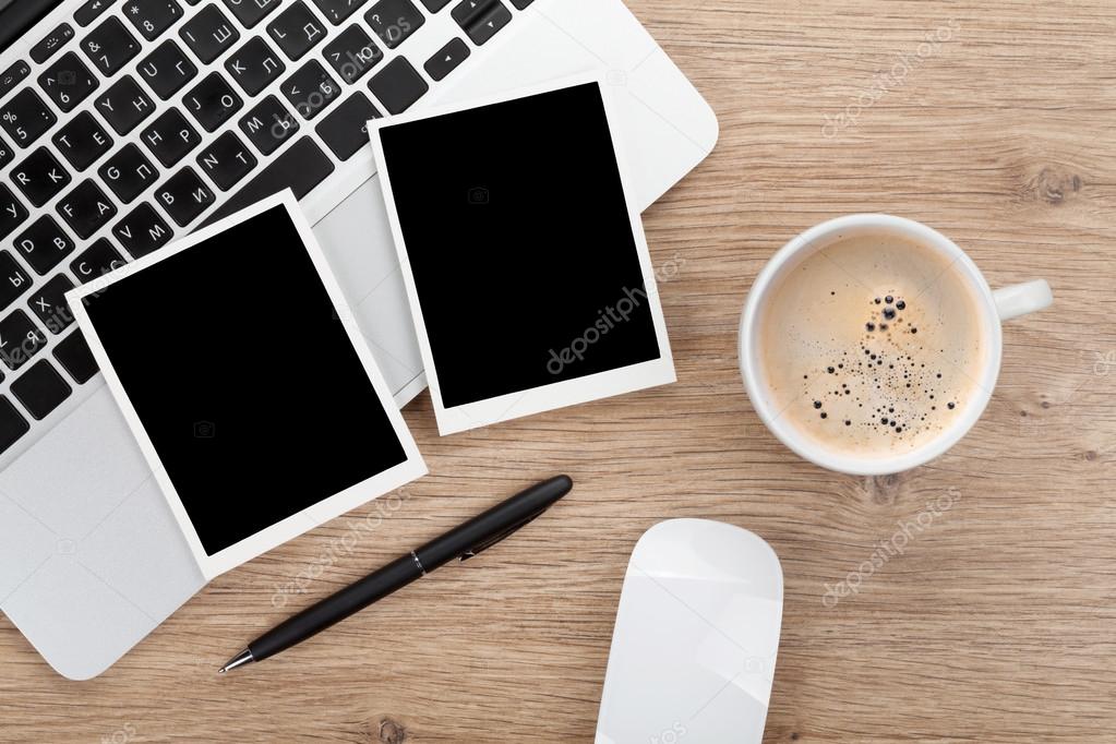 Photo frames over office table — Stock Photo © karandaev #69588543