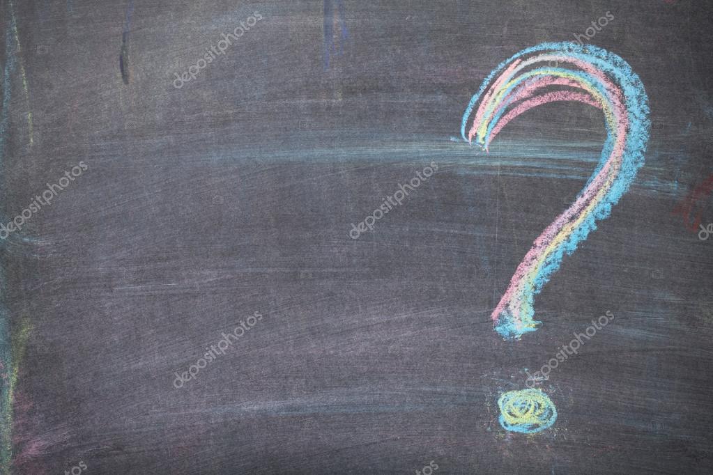 Colorful chalk question mark on blackboard — Stock Photo © karandaev ...