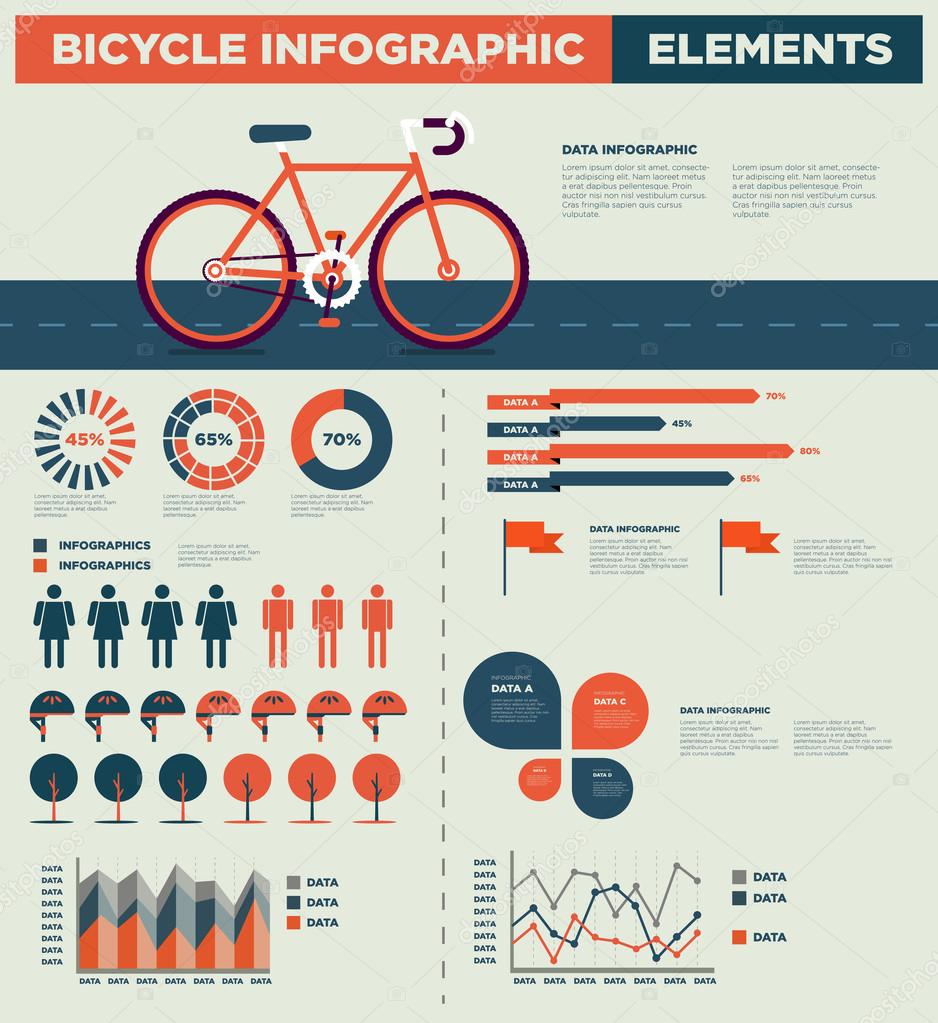 Bicycle Infographic Elements. Stock Vector by ©Zodchiy 117610022