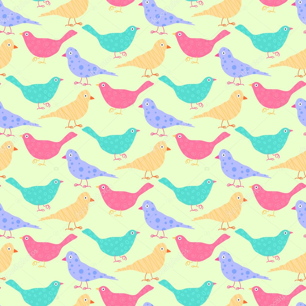 Seamless pattern of different colored wild birds. Stock Vector Image by ...