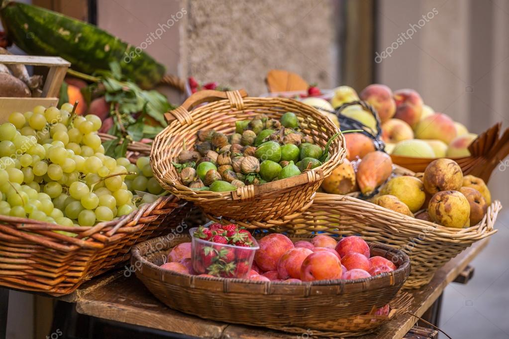 Fruits and Vegetables in baskets — Stock Photo © mazzzur #90248670