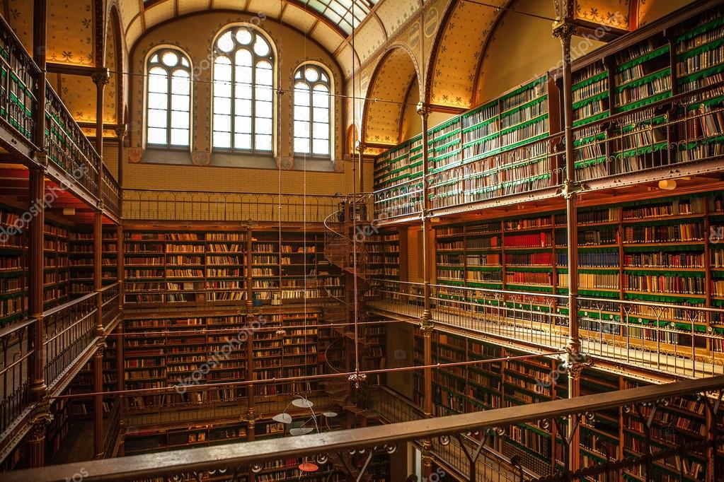 AMSTERDAM, NETHERLANDS - MARCH 15, 2016: Old library of Rijksmuseum ...
