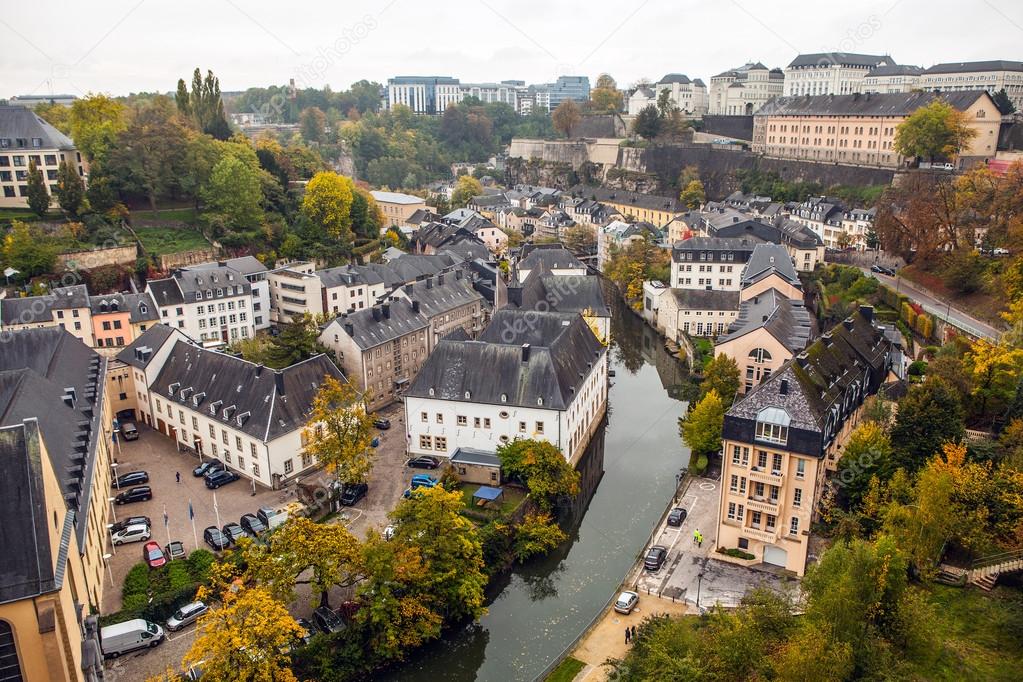 Aerial view of Luxembourg City — Stock Photo © innervision #90848132