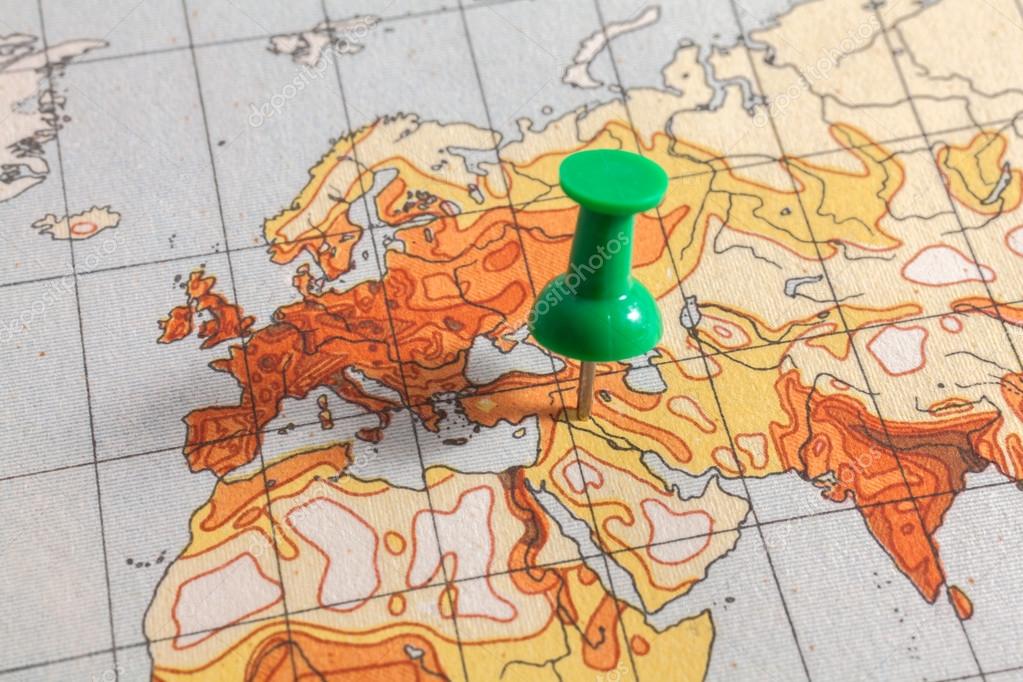Thumbtack in a Map Stock Photo by ©portokalis 119169616