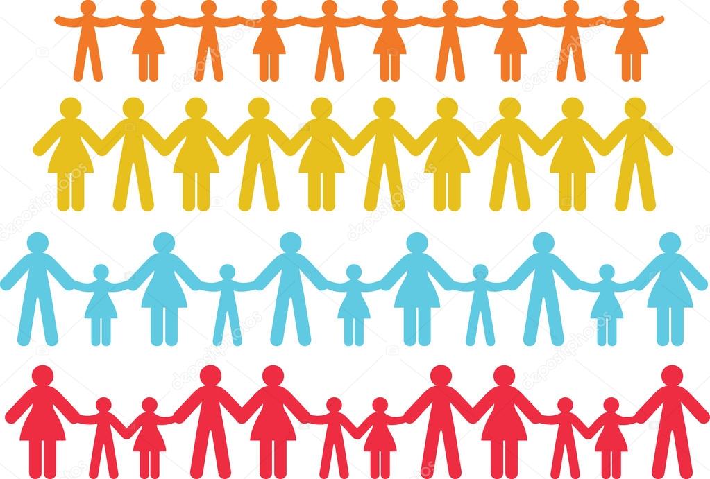 Cut out human chain Stock Vector Image by ©portokalis #65052279