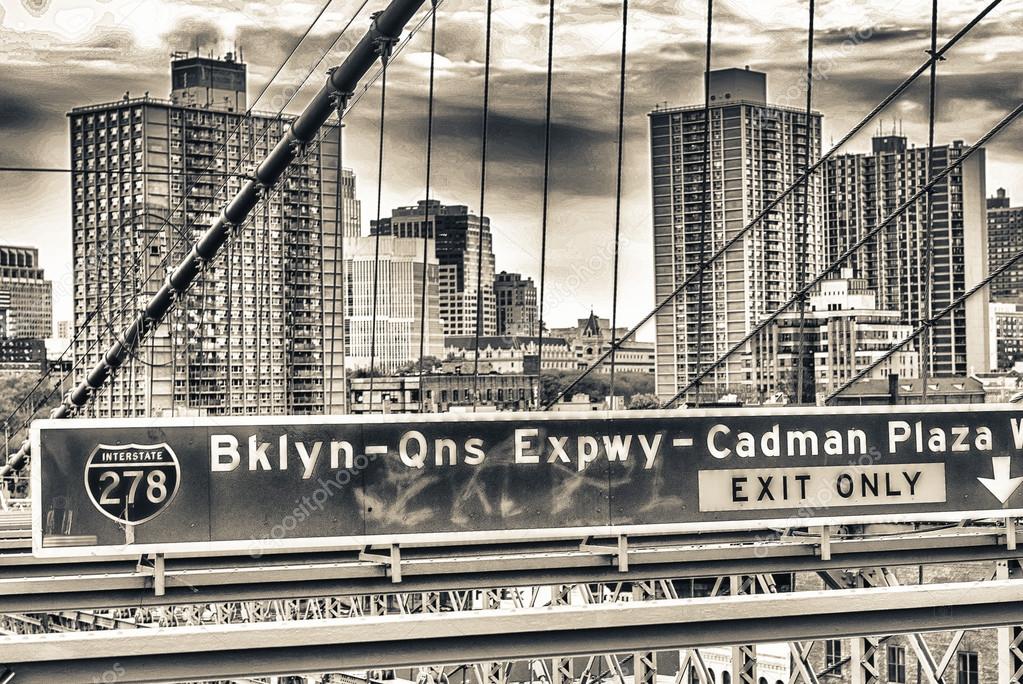 Brooklyn Bridge street signs Stock Photo by ©jovannig 119148692
