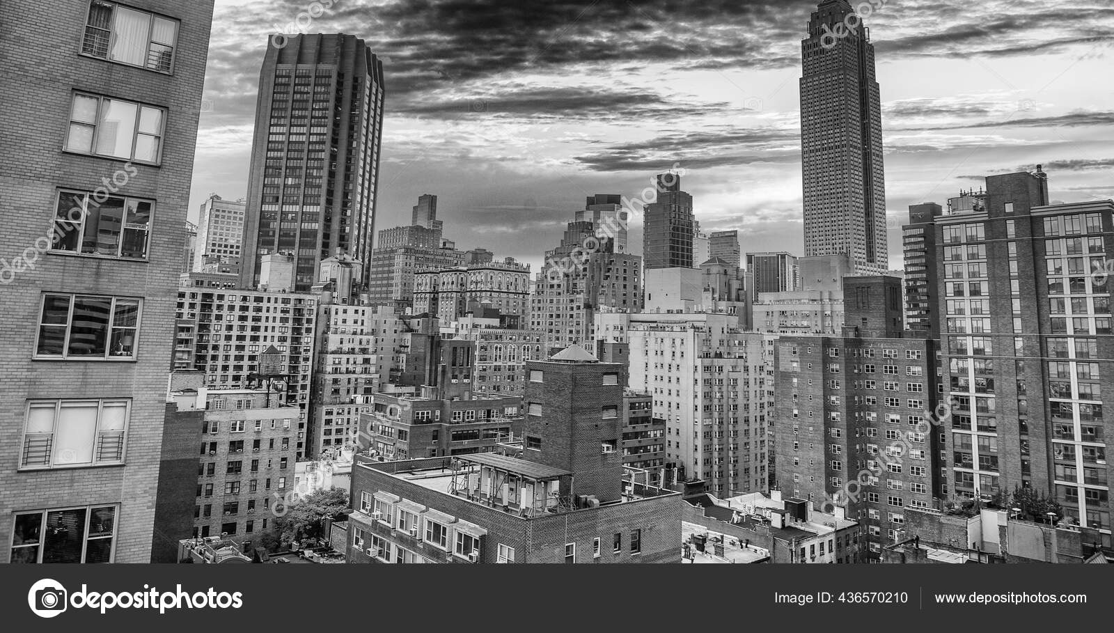 Sunset Sky Colors Manhattan Skyline New York City — Stock Photo ...