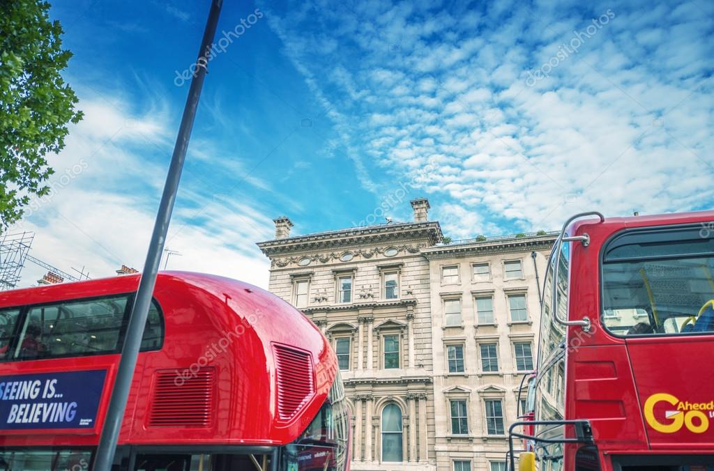 Modern double decker buses in London – Stock Editorial Photo © jovannig ...