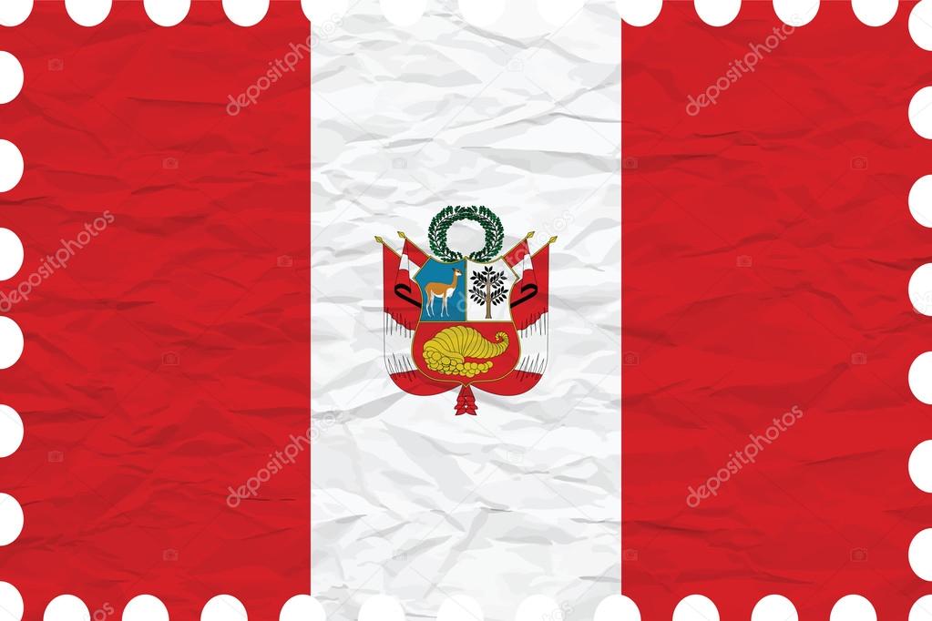 Wrinkled paper peru stamp Stock Vector by ©robertosch 99183502