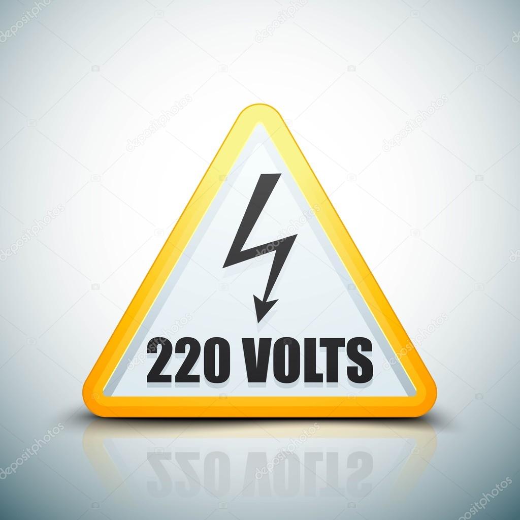 220 Volts hazard sign Stock Vector by ©Yuriy_Vlasenko 101105198