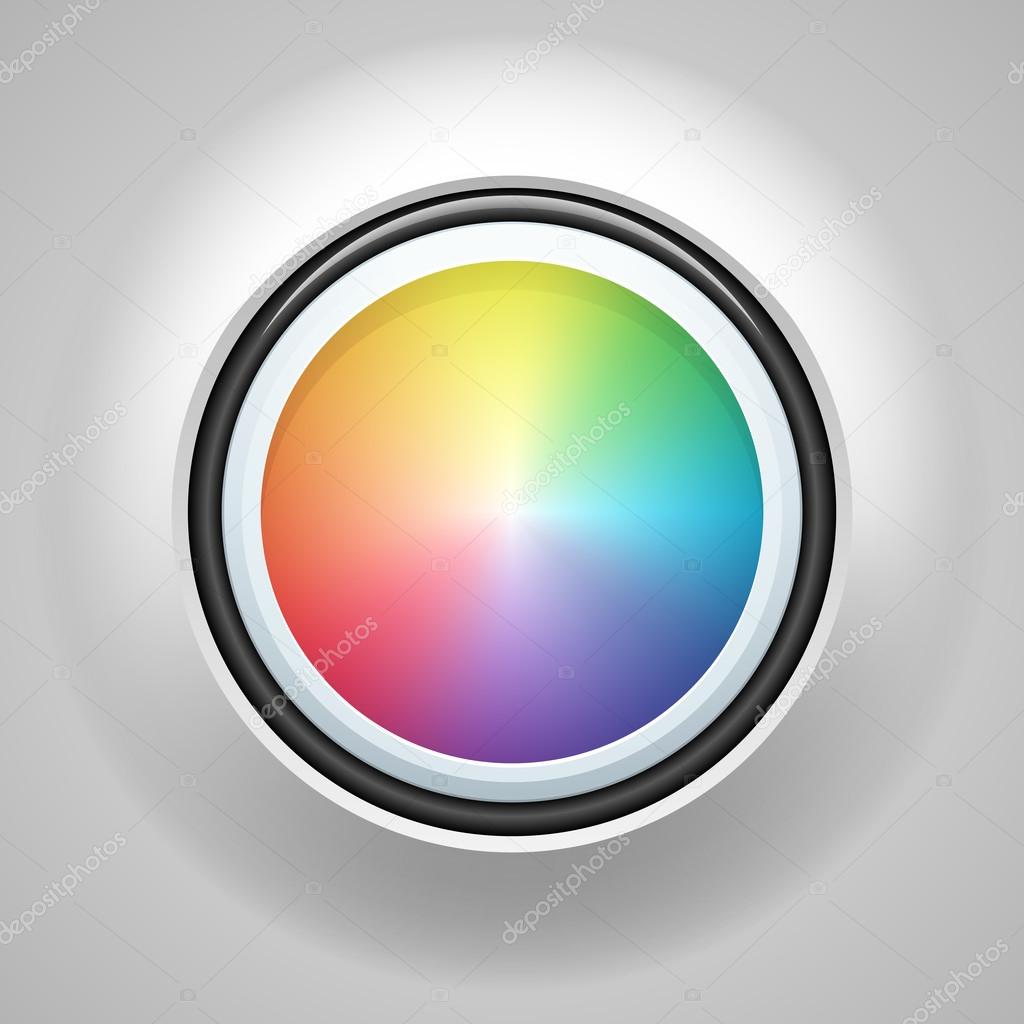 Color wheel button Stock Vector by ©Yuriy_Vlasenko 113949142