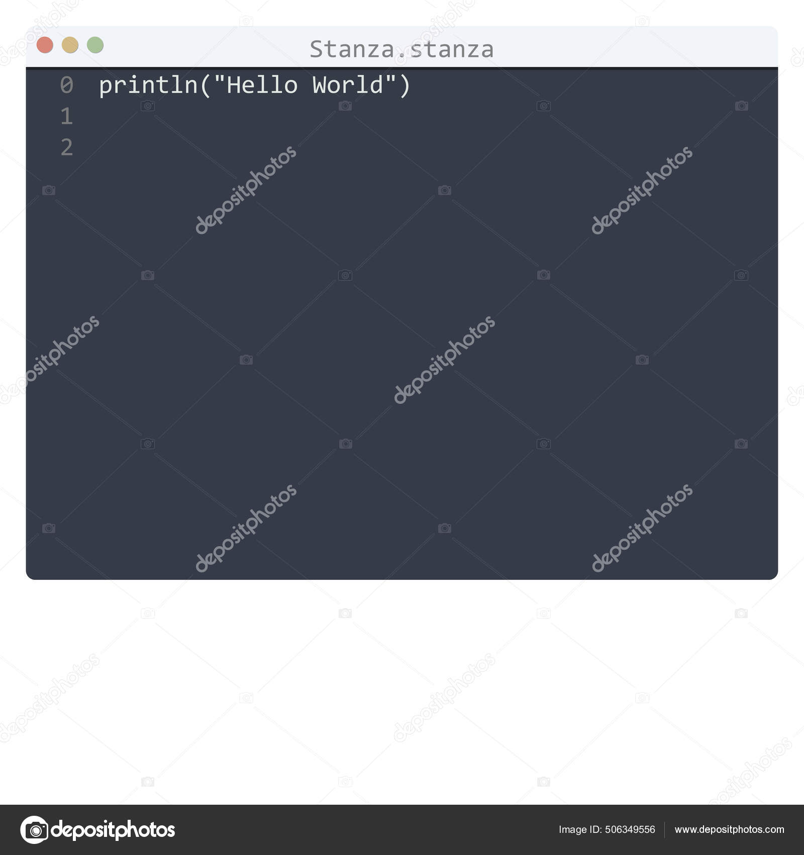 Stanza Language Hello World Program Sample Editor Window Stock Vector Image by ©Yuriy_Vlasenko ...