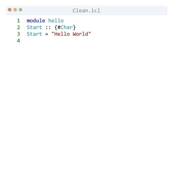 Odin Language Hello World Program Sample Editor Window Stock Vector ...