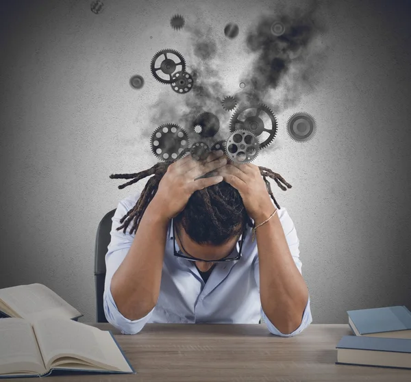 Man tired from much study - Stock Image - Everypixel