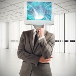 Businessman and internet cable — Stock Photo © alphaspirit #11373756