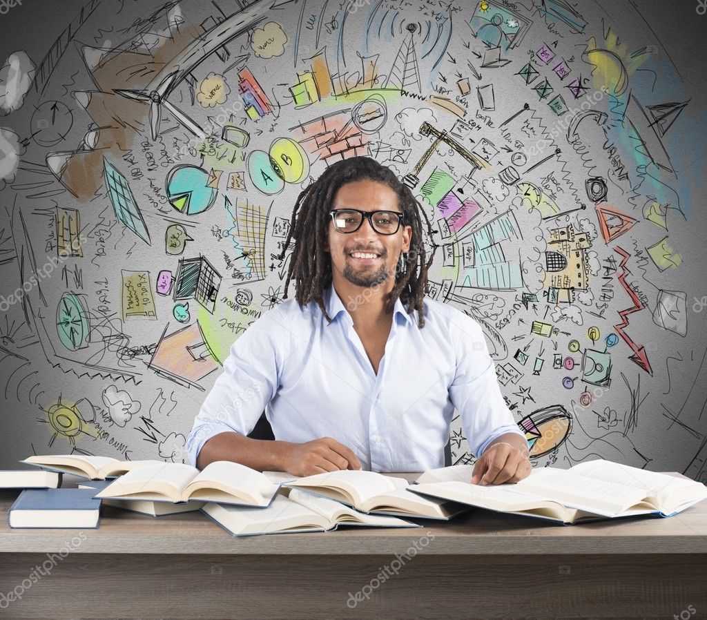 Man studies books Stock Photo by ©alphaspirit 72643825