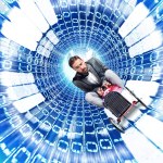 Businessman and internet cable — Stock Photo © alphaspirit #11373756