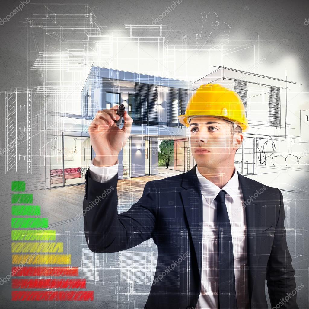 Architect designs a house — Stock Photo © alphaspirit #79023622 Architect designs a house — Stock Photo © alphaspirit #79023622