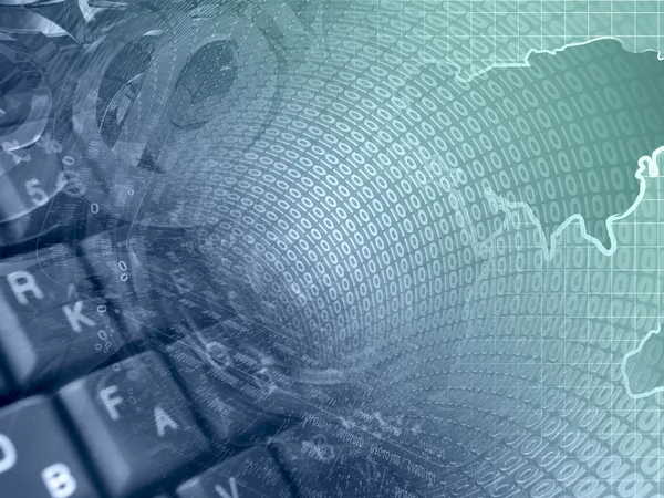 Digits, keyboard and map - abstract computer background - Stock Image ...