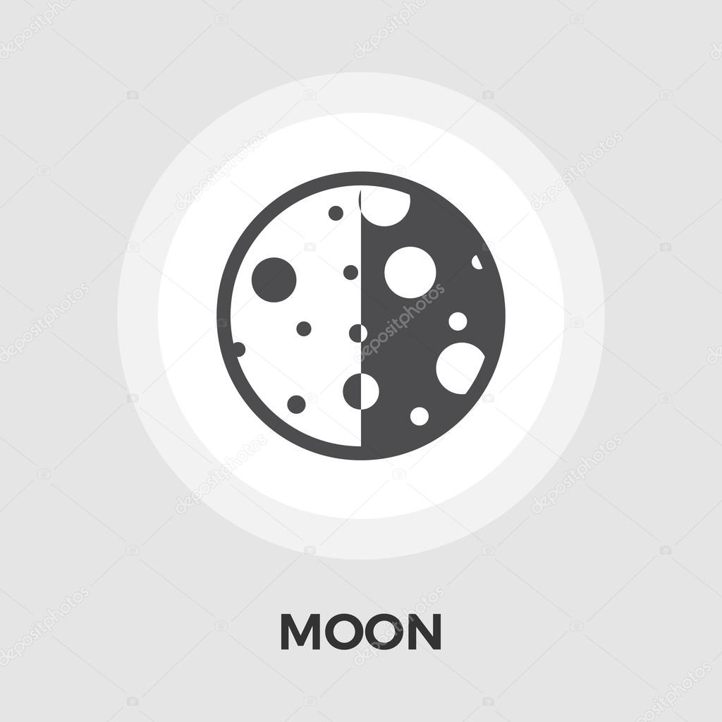 Moon flat icon Stock Vector by ©leshkasmok 108879868