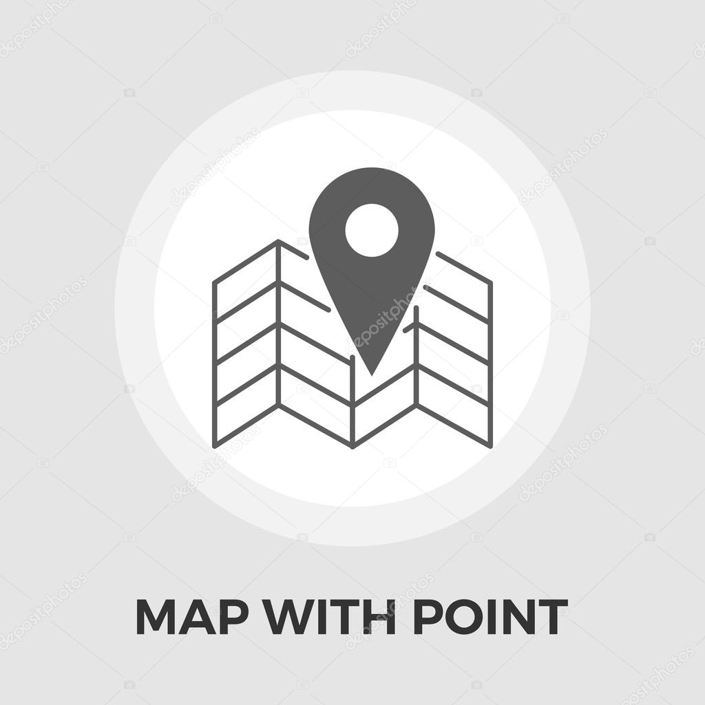 Map with point vector flat icon Stock Vector Image by ©leshkasmok ...