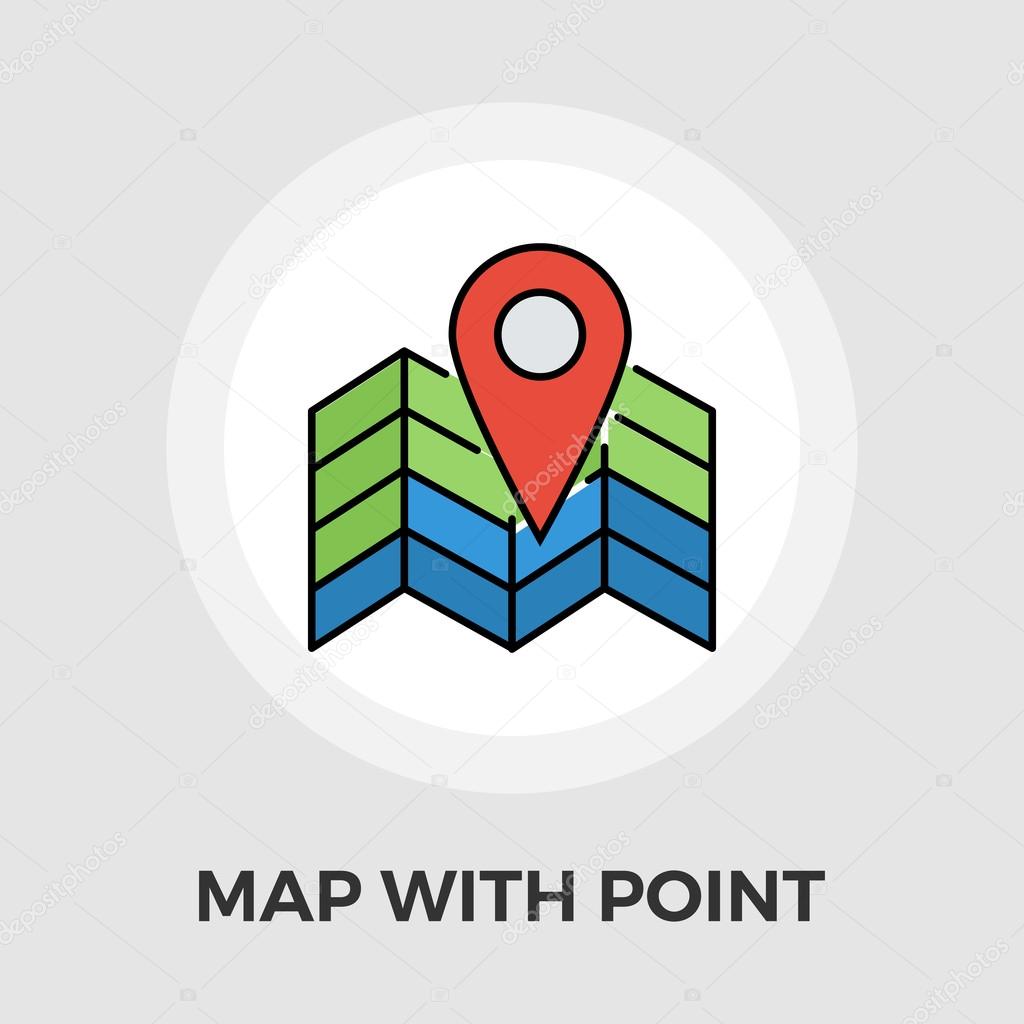Map with point vector flat icon Stock Vector Image by ©leshkasmok ...