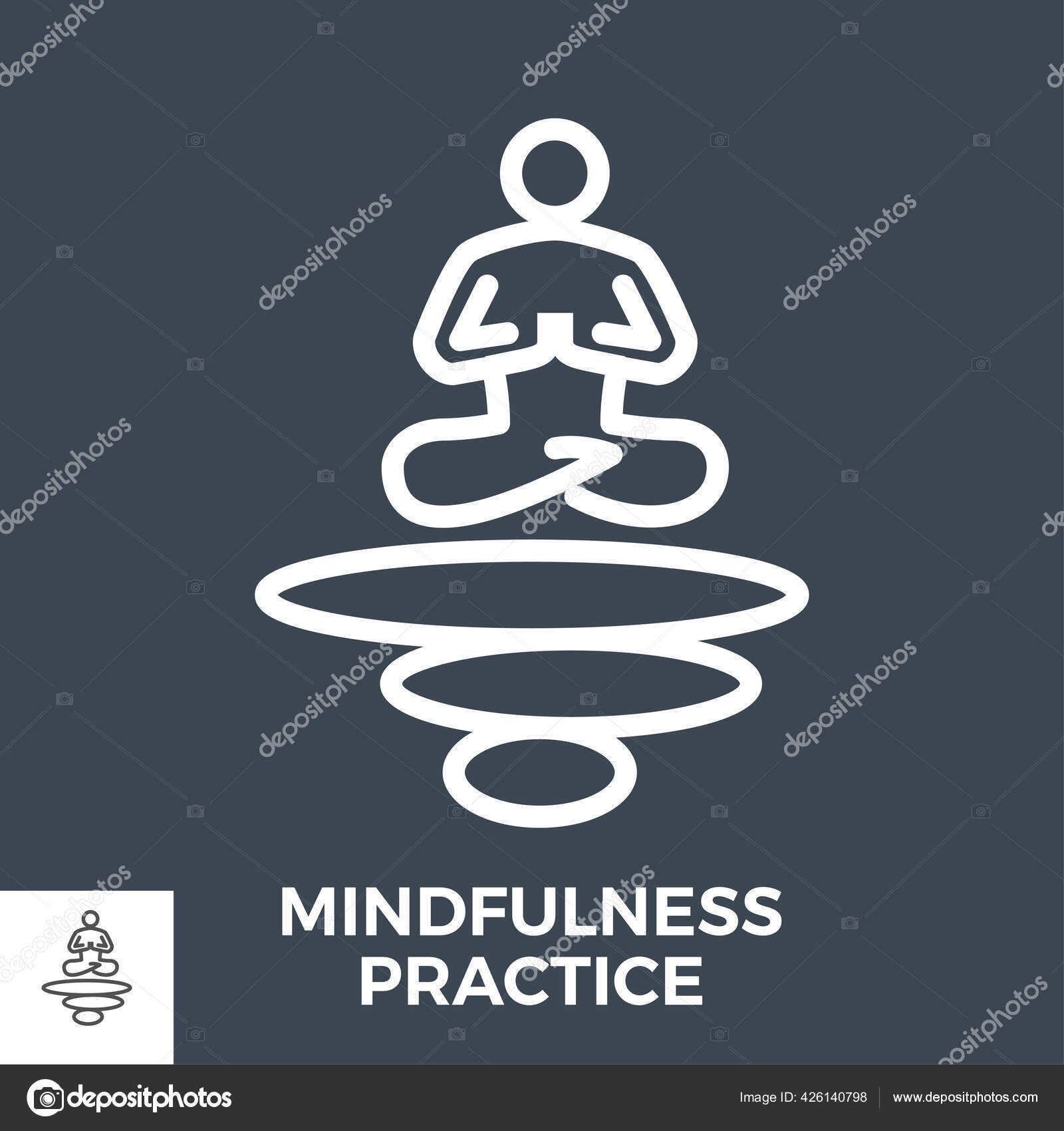 Mindfulness practice thin line vector icon Stock Vector Image by ...