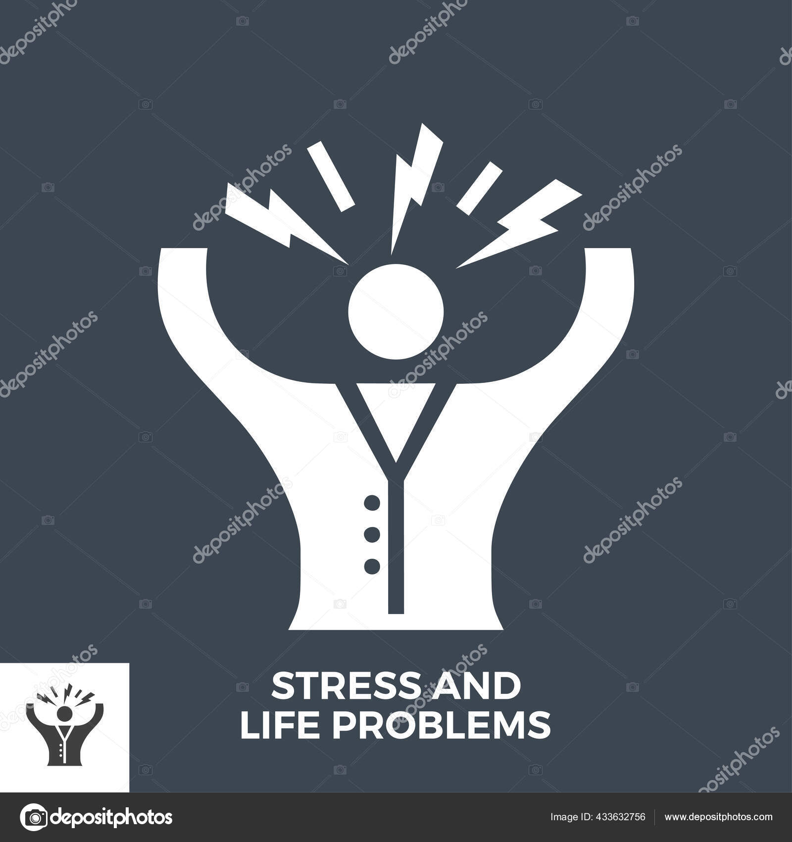 Stress and Life Problems Glyph Vector Icon. Stock Vector Image by ...