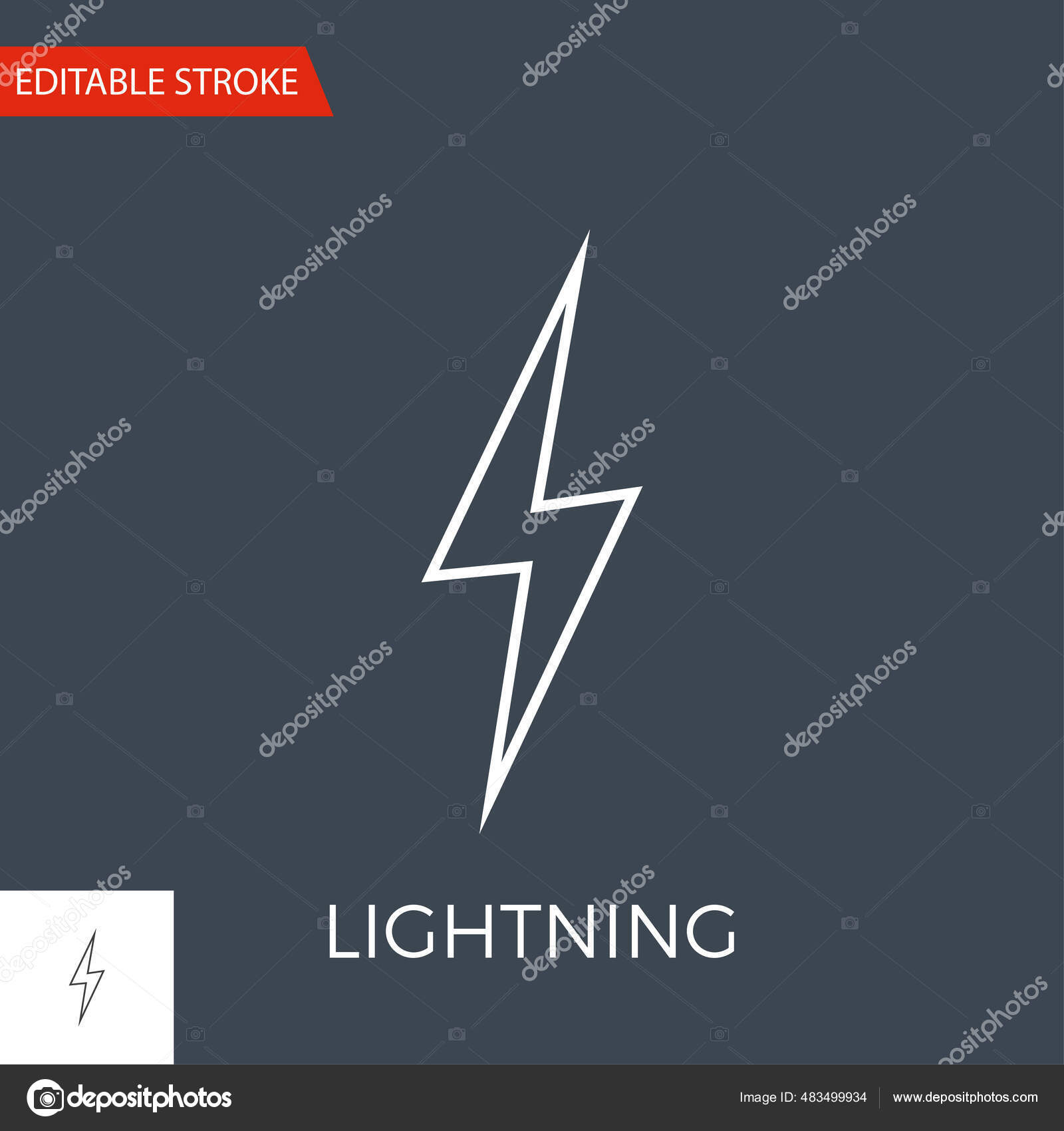 Icono del Vector del Rayo Vector de stock #483499934 de ©leshkasmok