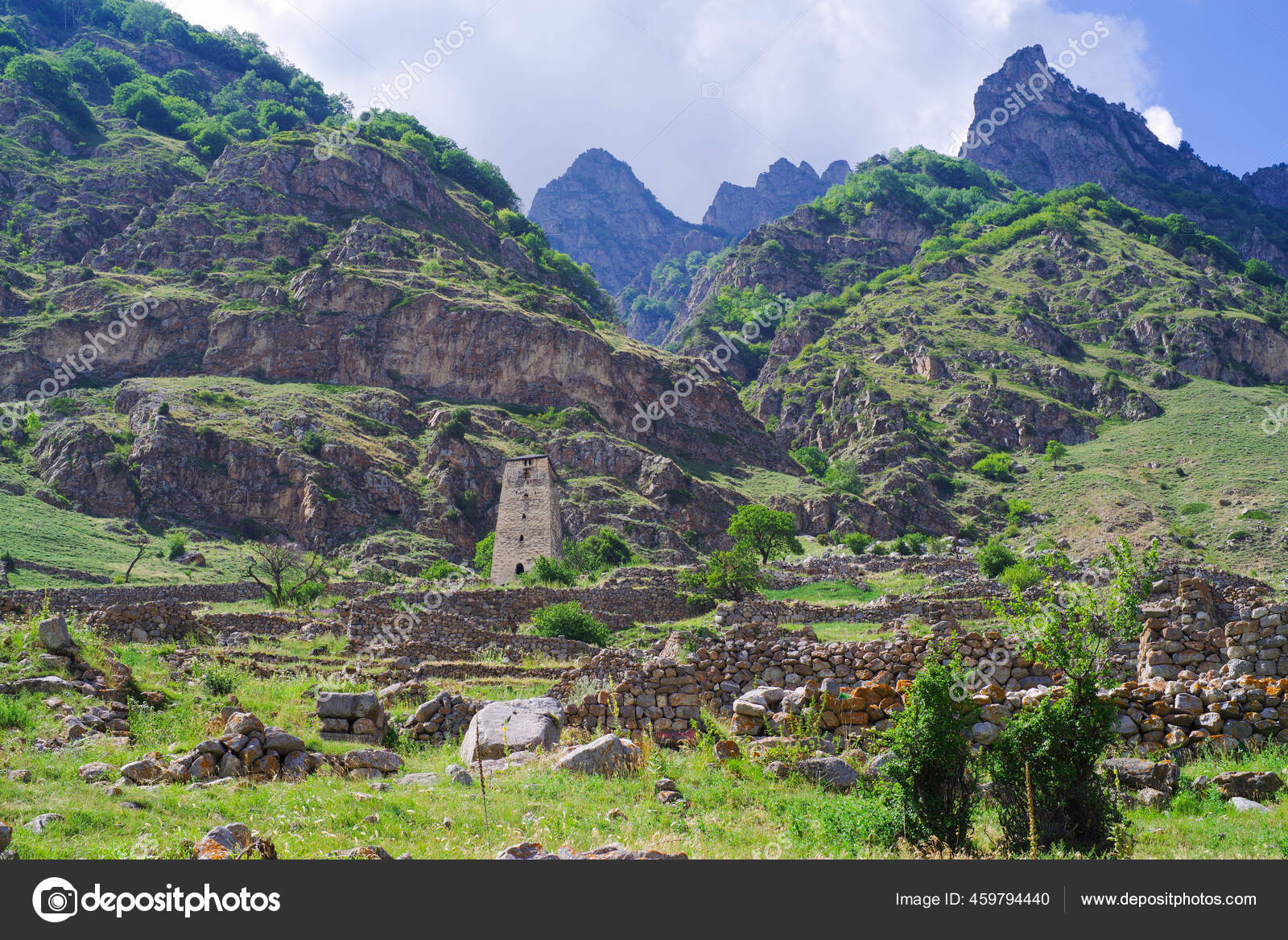 Burial Tower Abai Kala Background Ancient Abandoned Village Chegetskoe ...