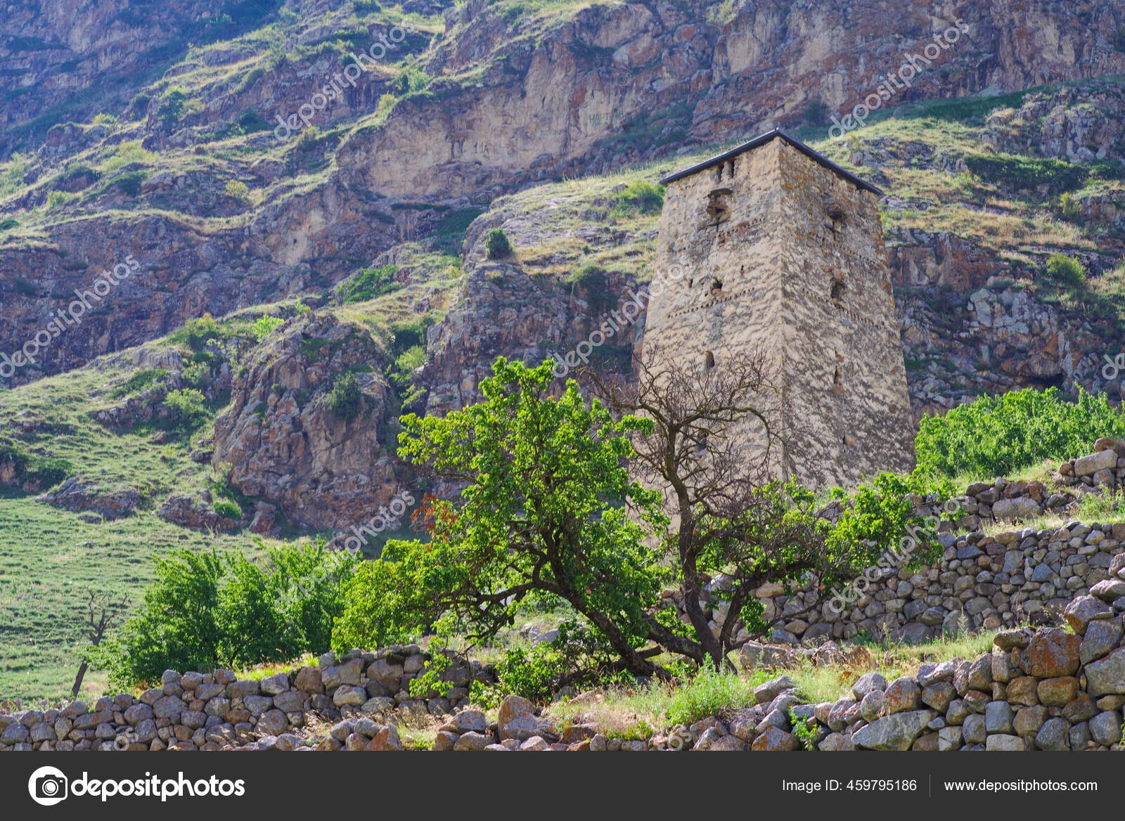 Burial Tower Abai Kala Background Ancient Abandoned Village Chegetskoe ...