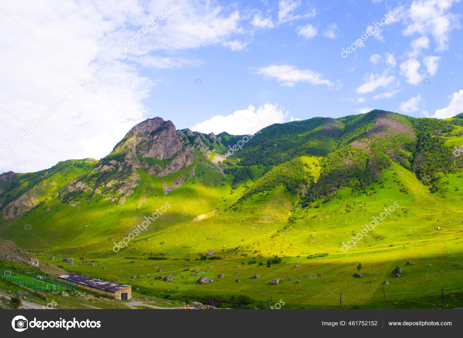 Green Gorge Cherek Bezengi River Village Bezengi — Stock Photo ...