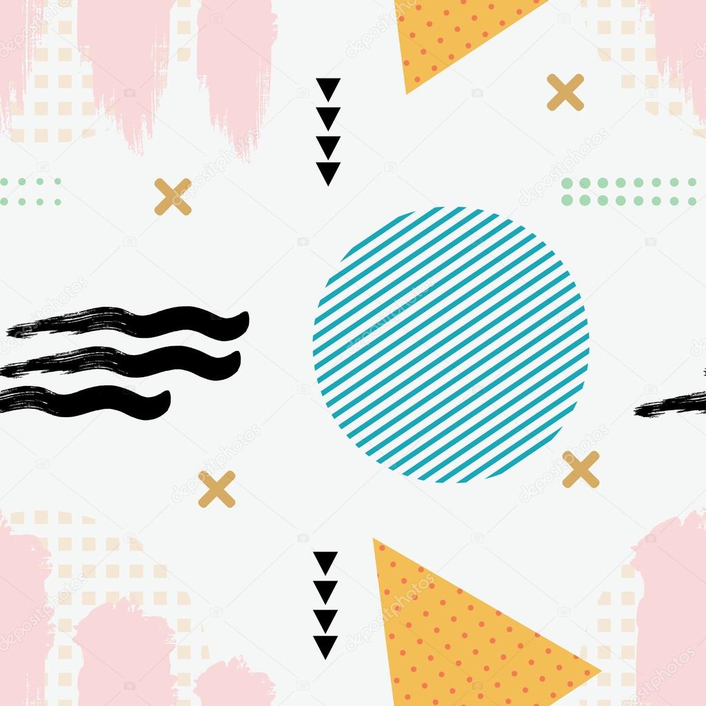 Memphis style. Seamless texture of fabric. Memphis pattern with Stock ...