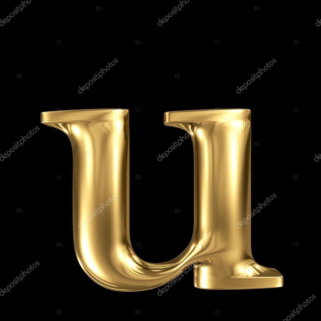 Letra de oro u minúscula de alta calidad 3d render — Foto de stock ...