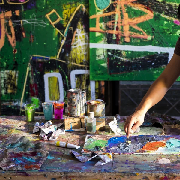 Artist's painting process — Stock Photo © alialka #92448758