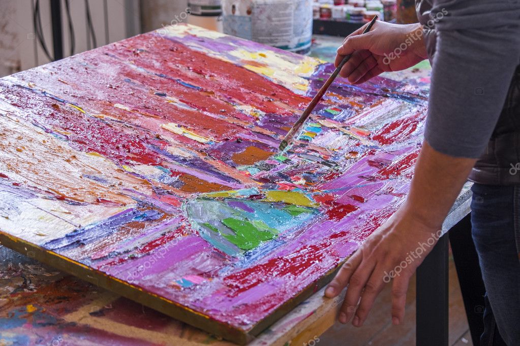 Artist's painting process — Stock Photo © alialka #92448758