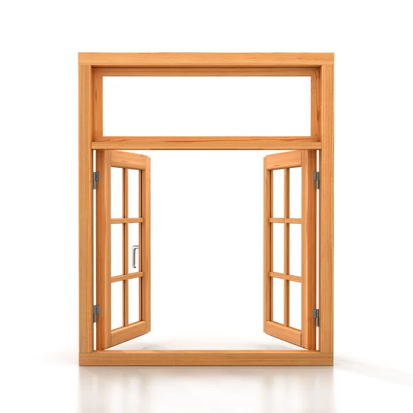 Open wooden window isolated on white background. Stock Photo by ...