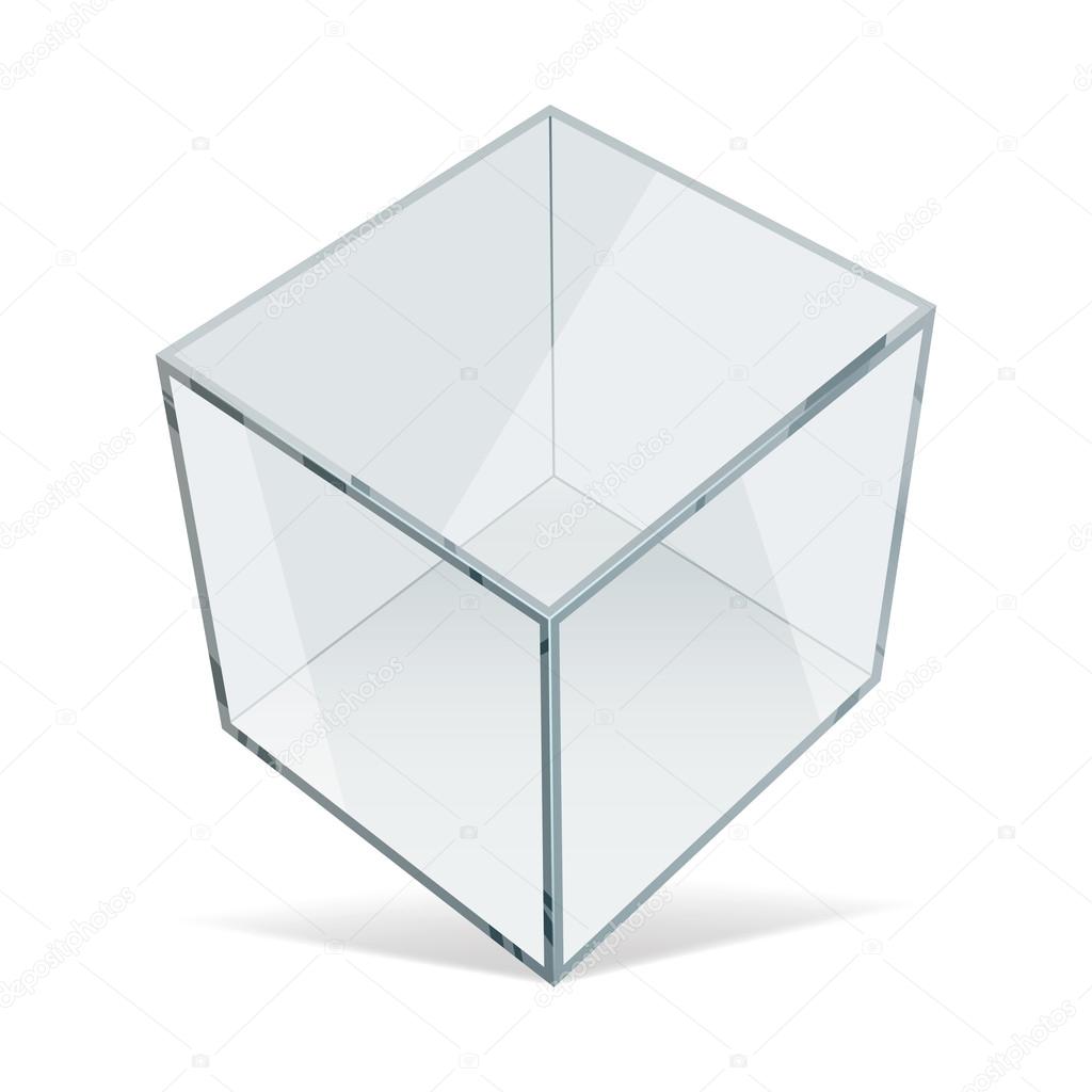 Vector transparent cube isolated on a white background Stock Vector ...