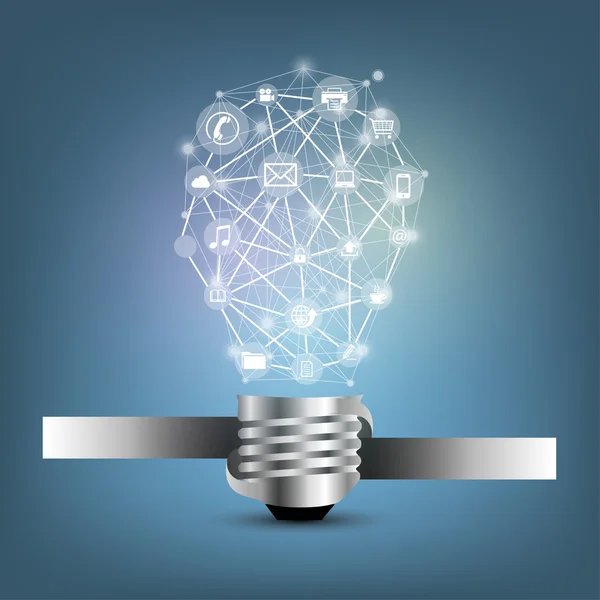 Creative light bulb with drawing charts and graphs business succ Stock ...