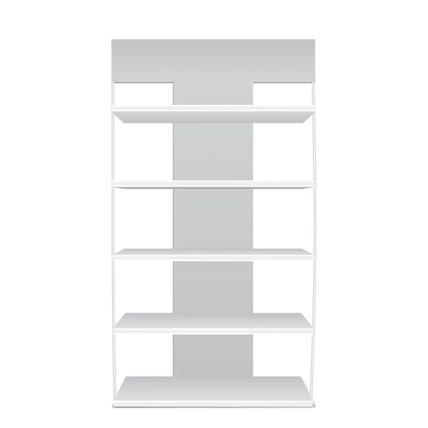 White Blank Empty Showcase Displays With Retail Shelves Products On ...