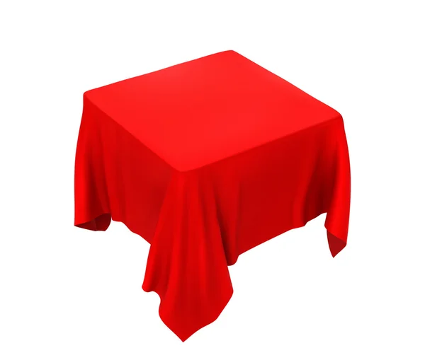 Red cloth on a square pedestal isolated on white Stock Vector Image by ...