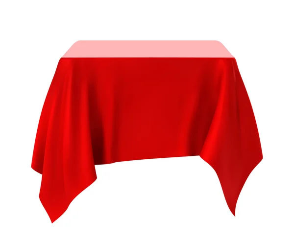 Red cloth on a square pedestal isolated on white Stock Vector Image by ...