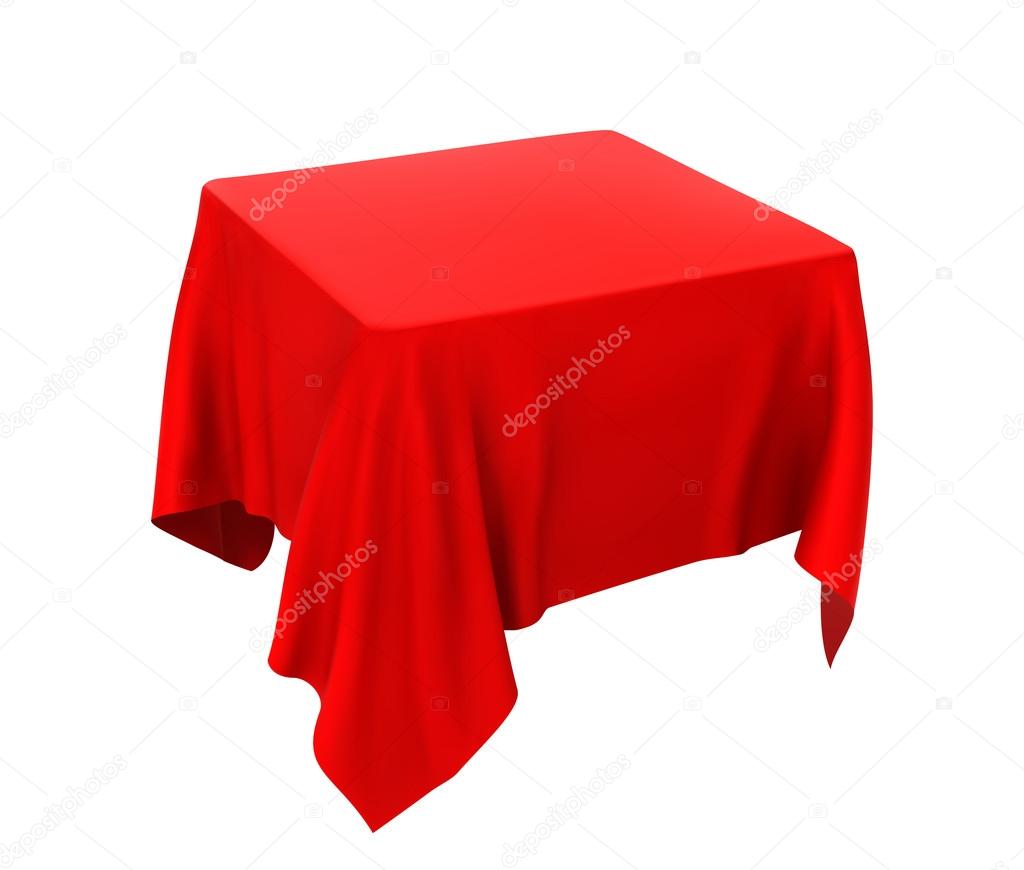 Red cloth on a square pedestal isolated on white Stock Vector Image by ...