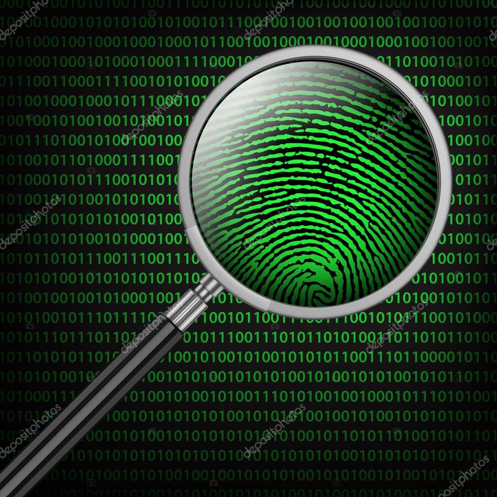 Magnifying Glass searching code for on-line activity Stock Vector by ...