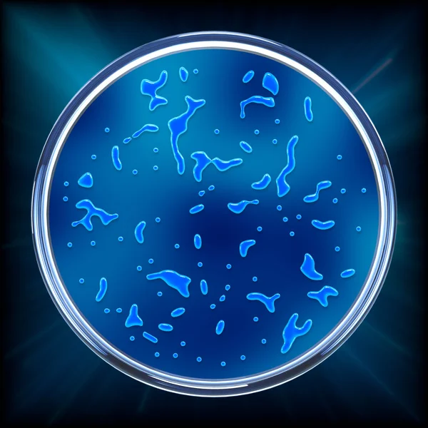 3D illustration, render.Blue bacteria colonies on petri dish, is Stock ...