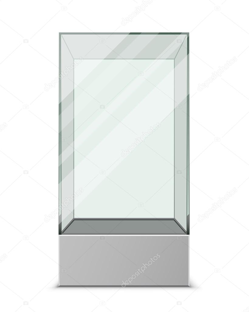 Empty glass showcase for exhibit Stock Vector by ©urfingus 120347080