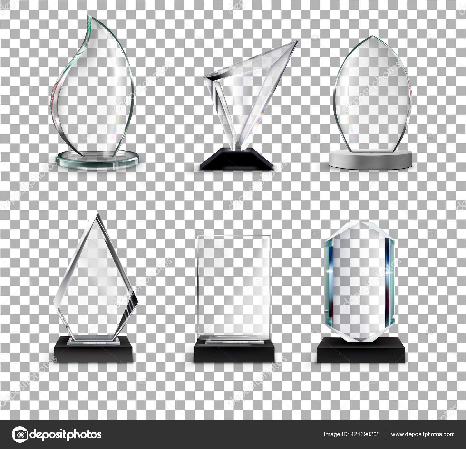 Glass Awards Transparent Background Vector Illustration Stock Vector ...