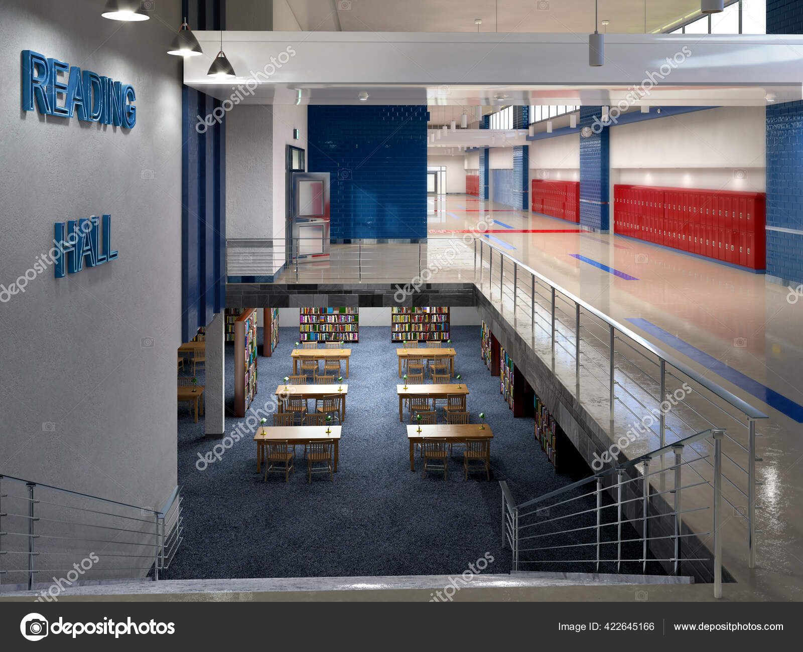 School Hall Reading Hall Illustration Stock Photo by ©urfingus 422645166