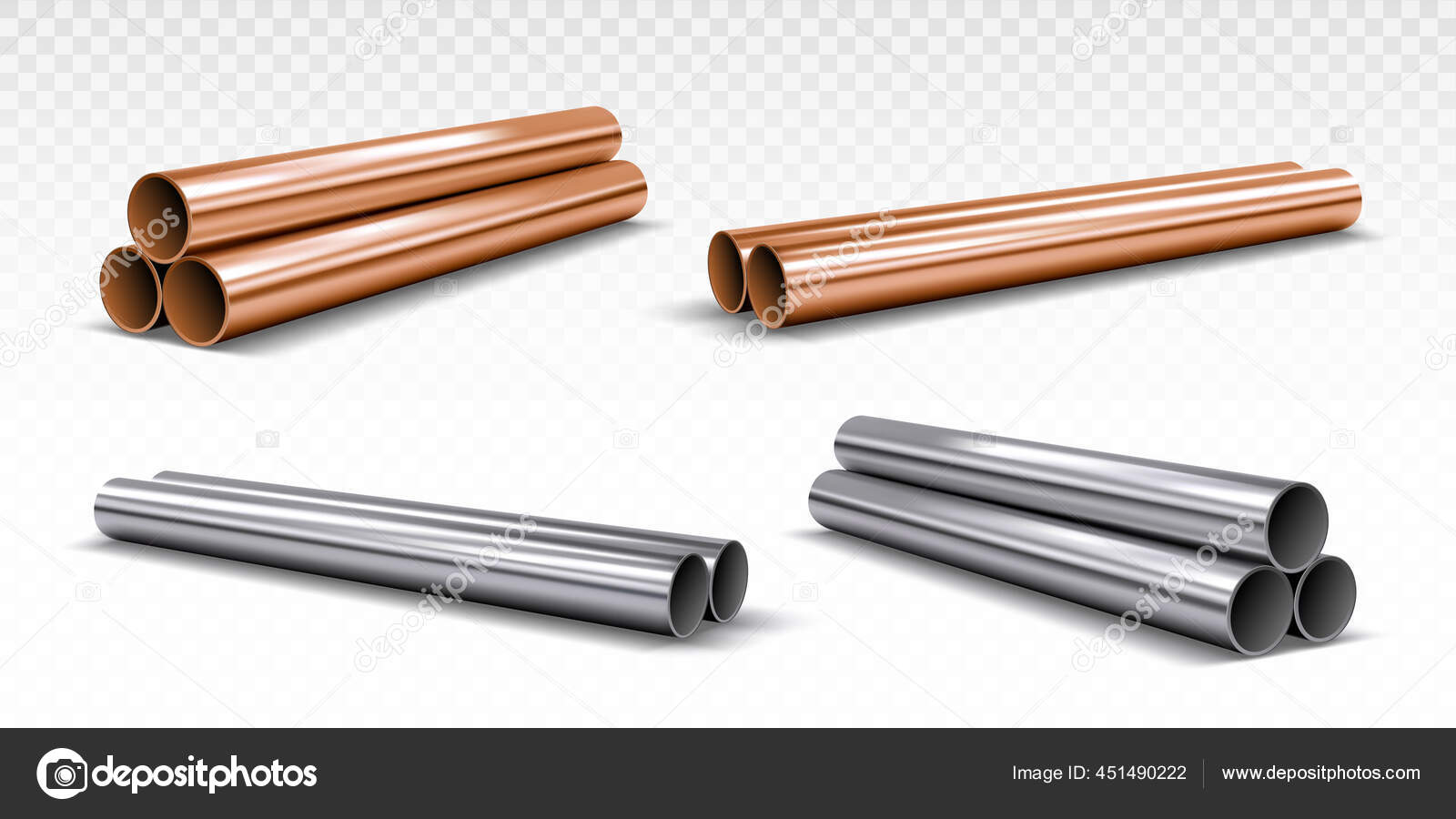 Metal Pipes Isolated Transparent Background Stock Vector Image by ...