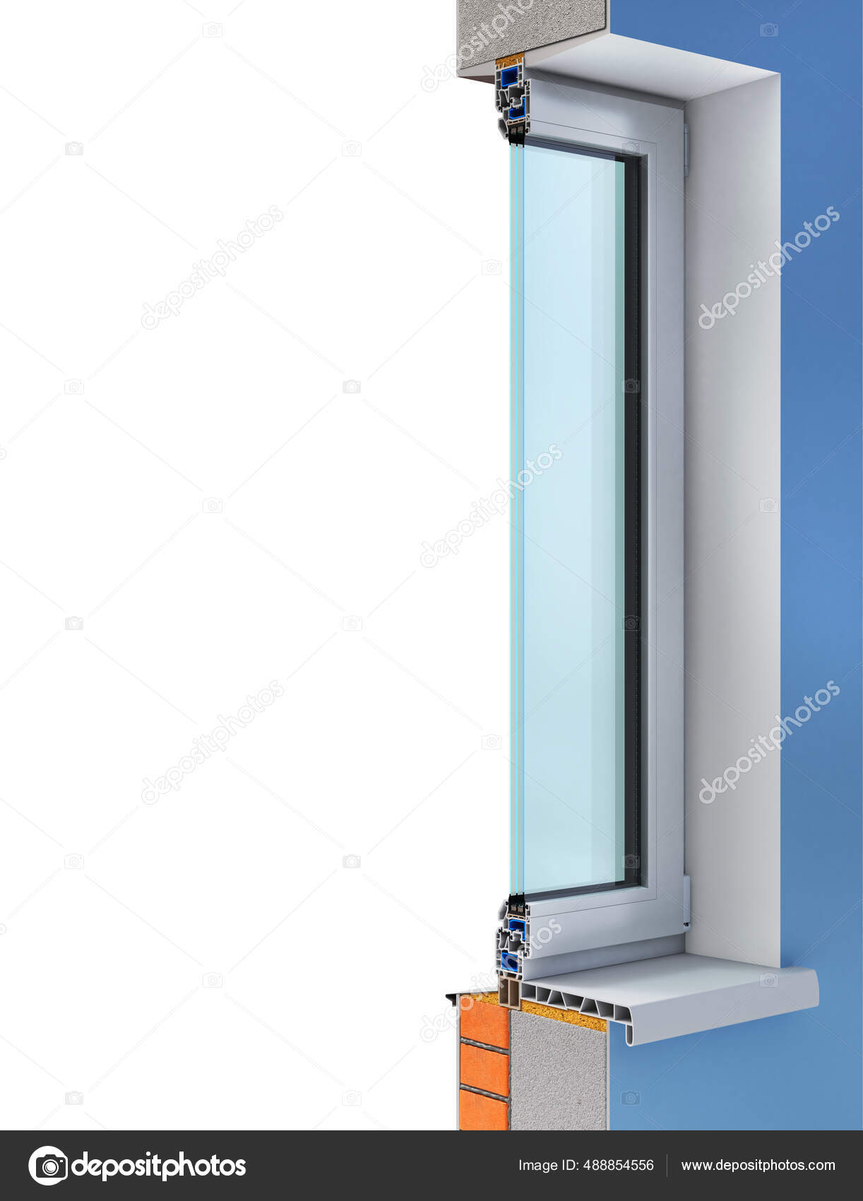 Slice Window Wall See Structure Layers Illustration Stock Photo by ...